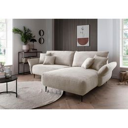 Home Affaire Ecksofa &raquo;Lazio modern und bequem, schmale Armlehnen, tolle Detailverarbeitung&laquo; zwei verschiedene Fu&szlig;farben w&auml;hlbar beige 93% Polyester, 7