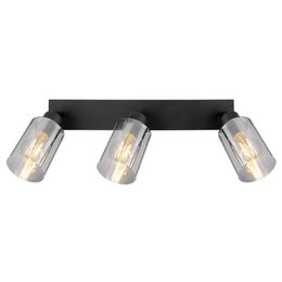 Globo LIGHTING Deckenspot &raquo;HADERA&laquo; E27 1 Stk. Deckenstrahler schwarz matt, Rauchglas, E27 schwarz 3, H: 21,5cm, 1 Stk.