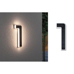 Paulmann LED Au&szlig;en-Wandleuchte &raquo;Solar Hausnummer&laquo; LED-Modul 1 Stk. Warmwei&szlig; LED-Modul, Hausnummern, Buchstaben w&auml;hlbar, Akku wechselbar schwarz 1, H: 23cm, 1 