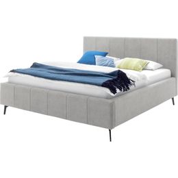 Meise M&ouml;bel meise.m&ouml;bel Stauraumbett &raquo;Lizzano&laquo; inkl. Lattenrost und Bettkasten grau Liegefl&auml;che L&auml;nge B: 200cm x 180cm, Webstoff, H&ouml;he Bettseite: 50cm, 7-Zonen-