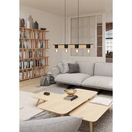 Eglo H&auml;ngeleuchte &raquo;BAILRIGG Pendellampe, Stahl und Holz, E27, Esszimmerlampe, H&auml;ngelampe&laquo; E27 1 Stk. H&auml;ngeleuchte, L89,5 x B4,5 x H110 cm, schwarz, 