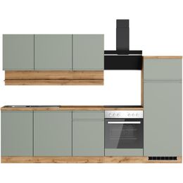 KOCHSTATION K&uuml;chenzeile &raquo;KS-Virginia,neu in verbesserter Ausf&uuml;hrung&laquo; Arbeitsplatte 38 mm stark, Stauraum, Softclose, Breite 280 cm, Soft-Close, 