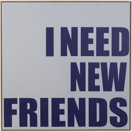 KARE Bild mit Rahmen &raquo;Gerahmtes Bild New Friends 80x80cm&laquo; grau B/H/T: 80cm x 80cm x 4cm