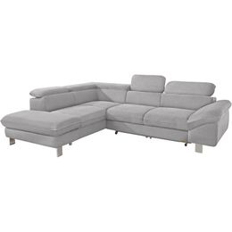 COTTA Ecksofa &raquo;Driver L-Form&laquo; mit Kopfteilverstellung, wahlweise mit Schlaffunktion & Bettkasten grau Struktur (100% Polyester);Chenille (90% 