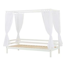 Hoppekids Himmelbett &raquo;ECO Dream Kinder/ Prinzessinnenbett 90x200cm, H= 182 cm, Kiefer massiv&laquo; wahlweise mit G&auml;stebett oder Schubk&auml;sten wei&szlig; Betthimmel: 100% 