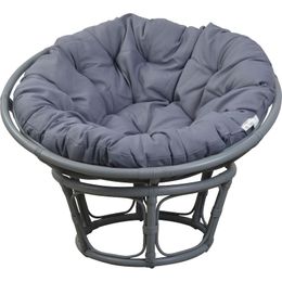 Home Affaire Relaxsessel Handgeflochten grau Polyester, B/H/T: 100cm x 60cm x 100cm