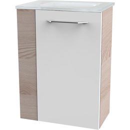 Fackelmann Waschtisch &raquo;SBC&laquo; Set, bestehend aus Becken und Unterbau, Breite ca. 45 cm braun Glas, Holzwerkstoff B/H/T: 45cm x 61,5cm x 25cm