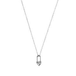 Tom Tailor Damen Tom Tailor Kette mit Anh&auml;nger &raquo;Herz-Motiv&laquo; mit Zirkonia (synth.) silber Silber 925 (Sterlingsilber), L: 45 B: 1,2mm