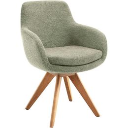 Musterring Esszimmerstuhl &raquo;Tavia&laquo; (Set) 2 Stk.Stativgestell Eiche Bianco, Drehfunktion optional, diverse Farben gr&uuml;n B/H/T: 62cm x 86cm x 66cm, 2 Stk., Chenille,