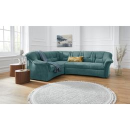 DOMO collection Ecksofa &raquo;SARAFINA 240x190 cm, auch mit Federkern f&uuml;r mehr Sitzkomfort!&laquo; whlw. mit Bettfunktion, elegantes Design, L-Form blau 