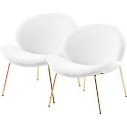 Kayoom Polsterstuhl &raquo;Stuhl Jaden 125 2er-Set, im angesagten Stoff mit dem Kr&auml;usel-Effekt&laquo; (Set) 2 Stk.&Auml;sthetisch minimalistisches Design, Boucl&eacute; Stoff, 