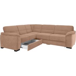 Sit & More sit&more Ecksofa &raquo;Montego L-Form, B: 255 cm&laquo; wahlweise mit Schlaffunktion und Schubkasten braun Luxus-Microfaser (90% Polyester, 10% Polyamid);