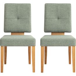 OTTO home Esszimmerstuhl &raquo;Ponza Polsterstuhl&laquo; (Set) 2 Stk.Gestell Eiche massiv ge&ouml;lt, Esszimmer Bestseller blau Massivholz B/H/T: 49cm x 94cm x 61cm, 