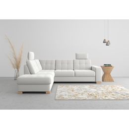 Sit & More sit&more Ecksofa &raquo;Quincy L-Form&laquo; wahlweise mit Schlaffunktion und Bettkasten silber B/H/T: 249cm x 82cm x 213cm, Struktur, Ottomane links, ohne 