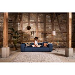 W.Schillig 3-Sitzer &raquo;around-the-block Mega Sofa mit tollem Sitzkomfort, Breite 260cm&laquo; mit eleganter Biese, mit Federkern blau Longlife Xtra-Leder Z59: