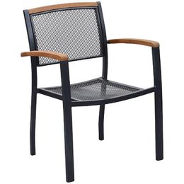 Merxx Gartensessel &raquo;&raquo;Tilos&laquo;&laquo; Spar-Set, 2 Stk. tlg. stapelbar grau Akazienholz B/H/T: 61,5cm x 84cm x 52cm