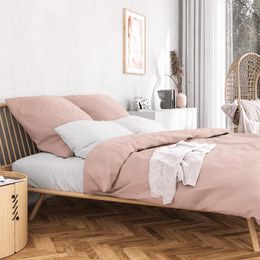 Bettw&auml;sche &raquo; Sommer Bettw&auml;sche Mako-Satin Baumwolle&laquo; 3 Stk. 135x200 cm, 155x220 & &Uuml;bergr&ouml;&szlig;en I inkl. Kissenbez&uuml;ge 80x80 rosa Mako-Satin, Obermaterial: