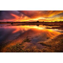 papermoon Fototapete &raquo;Flammender Himmel&laquo; bunt Vlies B/L: 3m x 2,23m, Bahnen: 6 Stk.