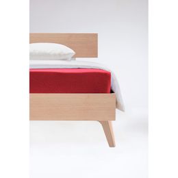 Fleuresse Spannbettlaken &raquo;Flauschjersey&laquo; aus Baumwolle, Bettlaken, Spannbetttuch, Premium Qualit&auml;t rot Jersey, Obermaterial: 100% Baumwolle B/L: 180cm