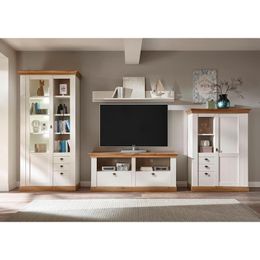 Home Affaire Wohnwand &raquo;Cremona, Anbauwand im Landhausstil, Komplettset, Wohnzimmer-Set&laquo; wei&szlig; B/H/T: 376cmcm