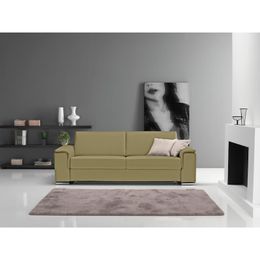 Egoitaliano 2,5-Sitzer &raquo;Cecilia, modern & elegant, erstklassiger Sitzkomfort, Breite 234cm&laquo; mit verchromten Metallf&uuml;&szlig;en gr&uuml;n Leder &raquo;BULL&laquo; (echtes Rindsleder). 