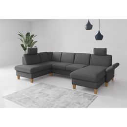 OTTO home Wohnlandschaft &raquo;Rochelle, U-Form&laquo; optional mit Armteilverstellung, mit Schlaffunktion & Bettkasten grau 95% Polyester 5% Polyamid B/H/T: 