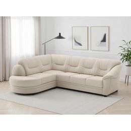 Sit & More sit&more Ecksofa &raquo;Savona&laquo; mit Federkern, optional mit Schlaffunktion B/H/T: 267cm x 90cm x 206cm, Flachgewebe LINO, Ottomane links, ohne Bettfunktion