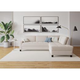 DOMO collection Ecksofa &raquo;Florentina zeitlos und elegant, Sitzn&auml;hte als Designelement, L-Form&laquo; wahlweise mit Bettfunktion, mit Kontrastnaht, 