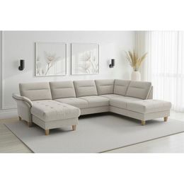 Sit & More sit&more Wohnlandschaft &raquo;Pamela U-Form, B: 292 cm, optional Schlaffunktion & Armteilverstellung&laquo; mit Federkern beige 100% Polyester B/H/T: 292cm x 