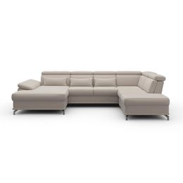 Sit & More sit&more Wohnlandschaft &raquo;Cabrio U-Form, B: 359 cm, mit Sitztiefen-, Arm- & Kopfteilverstellung&laquo; 3 Nierenkissen, Federkern, optional Schlaffunktion und