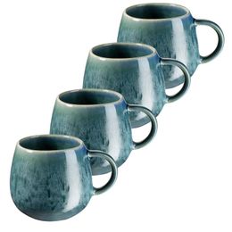 M&auml;ser M&Auml;SER Becher &raquo;Carellia&laquo; gr&uuml;n Steinzeug &Oslash; 8cm x 9cm, 430ml, 4 tlg.