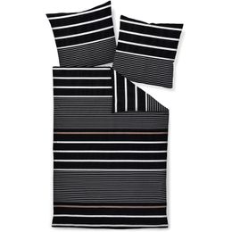 Janine Bettw&auml;sche &raquo;J. D.87105 06&laquo; mit Rei&szlig;verschluss schwarz Mako-Satin, Obermaterial: 100% Baumwolle B/L: 155cm x 200cm, 1 Stk., 1 Stk., Mako-Satin, B/L: 