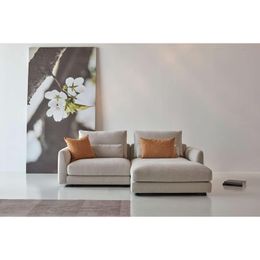 Ecksofa &raquo;Polsterecke, L-Form, Eckcouch, mit Federkern, inkl. Kissen&laquo; legerer Sitzkomfort zum Entspannen und Verweilen beige B/H/T: 225cm x 68cm x 