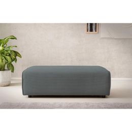 LeGer Home by Lena Gercke Hocker &raquo;PIARA, Cord, Polsterhocker mit Kedernaht&laquo; zur Serie PIARA, rechteckig, schwarze F&uuml;&szlig;e, bequemer Sitzkomfort grau 100%