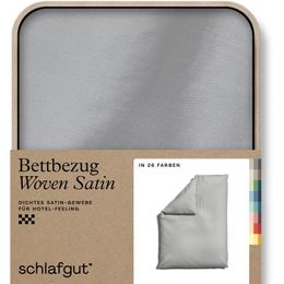 Schlafgut Bettbezug &raquo;Woven Satin&laquo; besonders dicht gewebt, Mix & Match: passender Kissenbezug erh&auml;ltlich grau Mako-Satin, Obermaterial: 100% Baumwolle B/L: 155cm