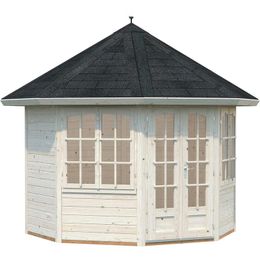 Palmako Gartenhaus &raquo;Pavillon Veronica&laquo; naturbelassen beige Massivholz Fu&szlig;boden im Gartenhaus, ohne Dacheindeckung