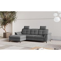 Sit & More sit&more Ecksofa &raquo;Zora&laquo; wahlweise mit Schlaffunktion und Bettkasten grau 90% Polyester 10% Polyamid B/H/T: 262cm x 92cm x 164cm, Struktur weich, 