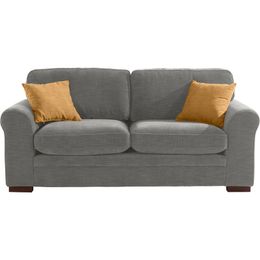 Home Affaire 2-Sitzer &raquo;Broughton&laquo; weicher Sitzkomfort, incl. 2 Zierkissen, Keder grau 100% Polyester B/H/T: 203cm x 92cm x 94cm, Samtoptik