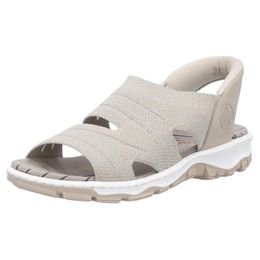 Rieker Damen Sandale Trekkingsandale, Outdoorsandale, Sommerschuh mit Elastik-Einschlupf beige 36