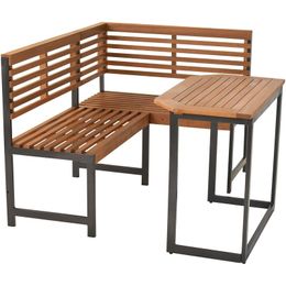 Merxx Eckbankgruppe &raquo;&raquo;Eckbank Set&laquo;&laquo; Set, 2 Stk. tlg. Eckbank und Klappentisch aus Akazienholz, flexibel Montageoptionen beige Akazienholz FSC 100% 