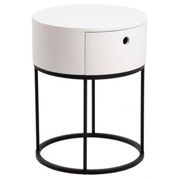ACTONA GROUP Nachttisch &raquo;Polo&laquo; 1 Stk. tlg. Nachttisch in Weiss oder Schwarz, rund, &Oslash; 40 cm, mit 1 Schublade wei&szlig; B/H/T: 40cm x 51cm