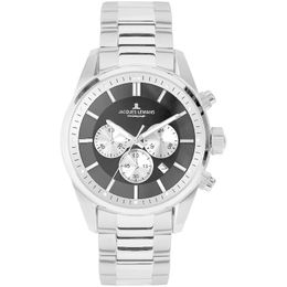Jacques Lemans Herren Chronograph &raquo;Barcelona&laquo; Quarzuhr, Armbanduhr, Herrenuhr, Edelstahlarmband, Stoppfunktion, Tag silber Einheitsgr&ouml;&szlig;e