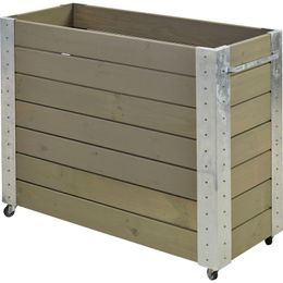 Plus Blumenkasten &raquo;Cubic&laquo; BxTxH: 50x120x95 cm grau Massivholz, Stahl B/H/T: 50cm x 95cm x 120cm