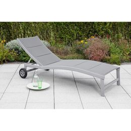 Merxx Gartenliege &raquo;San Marino&laquo; Aluminium silber Einheitsgr&ouml;&szlig;e