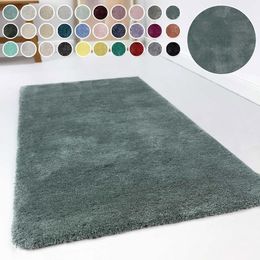 Esprit Hochflor-Teppich &raquo;Relaxx ESP-4150&laquo; rund 25 mm H&ouml;he Wohnzimmer, sehr gro&szlig;e Farbauswahl, weicher dichter Hochflor gr&uuml;n Kunstfaser &Oslash; 200cm 1 Stk., 25mm, 