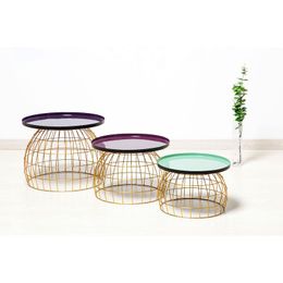 Kayoom Beistelltisch &raquo;Laudatio Beistelltisch-Set, Beistelltische im 3er-Set,Gitteroptik&laquo; Set, 3 Stk. tlg. 3er-Set, vielf&auml;ltig einsetzbar, aktuelle Farben 