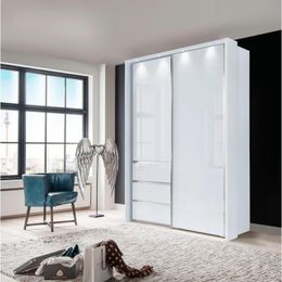 Wiemann Schwebet&uuml;renschrank &raquo;Malibu&laquo; Breite 165 cm mit Glasfront wei&szlig; B/H/T: 165cm x 216cm x 67cm, T&uuml;ren: 2 Stk.