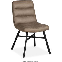 OMG Design Esszimmerstuhl &raquo;Bowie&laquo; (Set) 2 Stk.Esszimmerstuhl, pflegeleichter Bezug Polyester B/H/T: 49,5cm x 88cm x 66,5cm, 2 Stk., Stoff Lederoptik, 