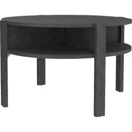 FORTE Beistelltisch &raquo;Tobago, runder Couchtisch mit 4 Ablagef&auml;chern, B/H/T 74,4/45,5/74,4 cm&laquo; Durchmesser ca. 74,5 cm grau B/H/T: 74,4cm x 45,5cm x 