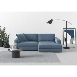 Trendmanufaktur Ecksofa &raquo;Bourbon Mega_Ecke mit tollem Sitzkomfort, Breite 250cm, L-Form&laquo; mit extra hohem Sitzkomfort, auch in Cord erh&auml;ltlich blau 100